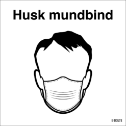 Mundbind skilte (Hvide) • E-skilte