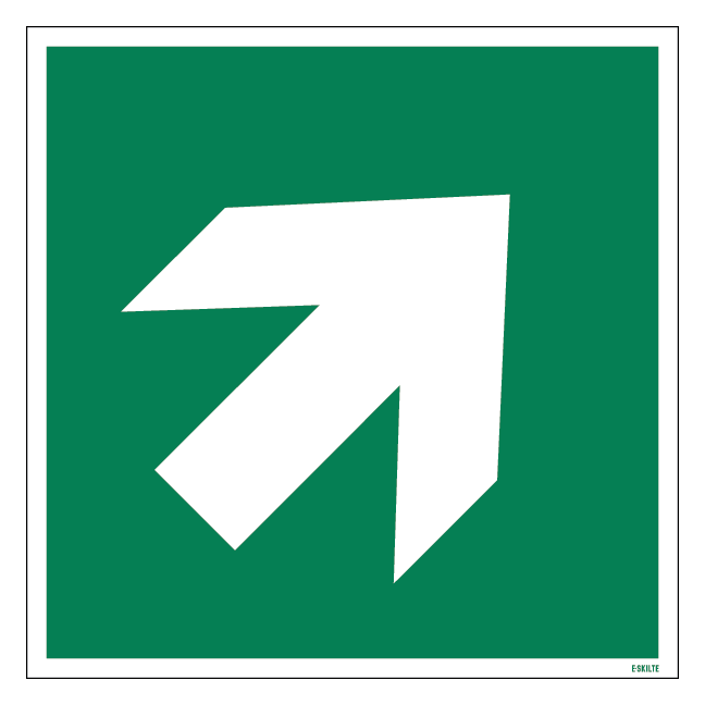 Pil skråt til højre opad skilt ISO D5 ISO | E-skilte.dk
