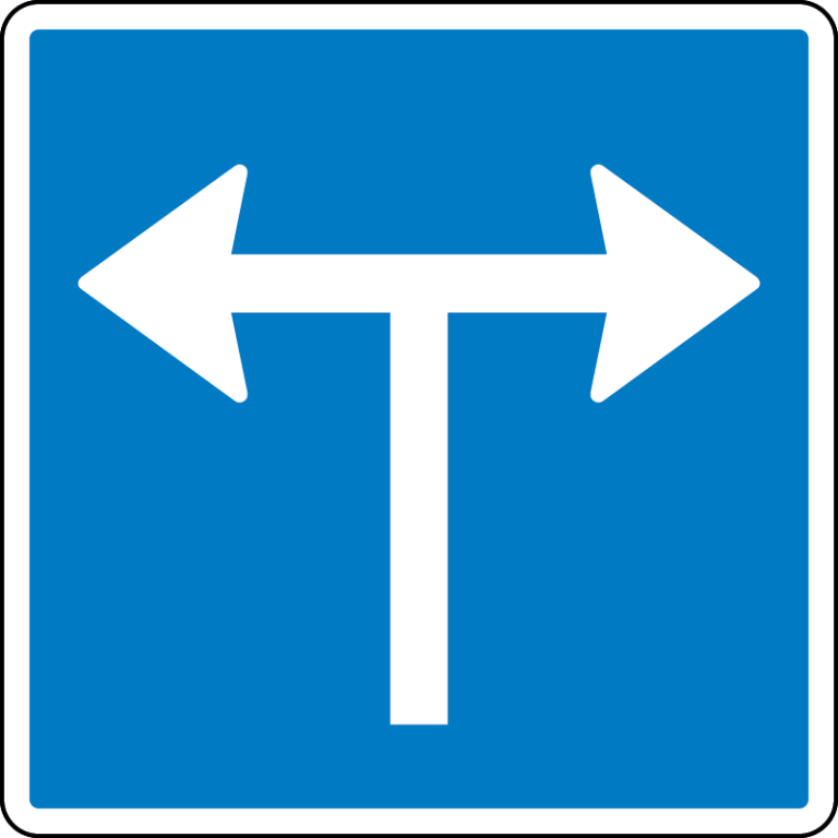 E19 - Ensrettet færdsel mod højre skilt • E-skilte