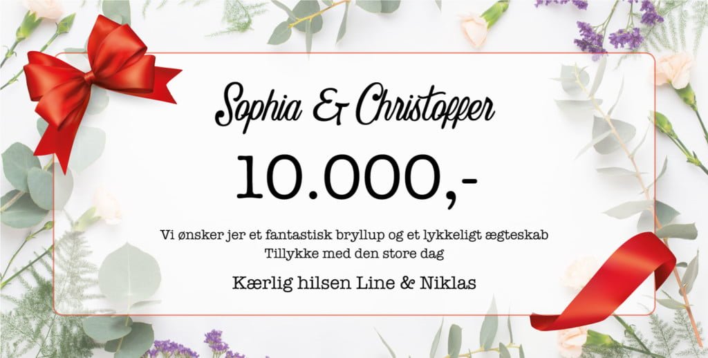 Gavekort • Personlige gavekort med egen tekst • E-skilte