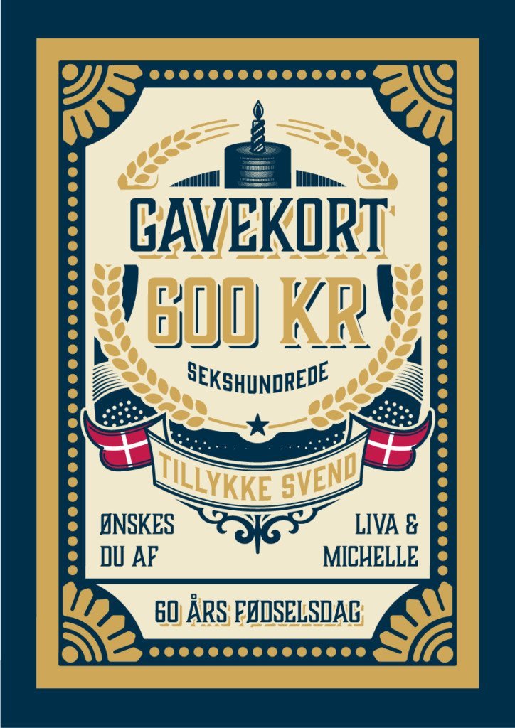 Gavekort • Personlige gavekort med egen tekst • E-skilte