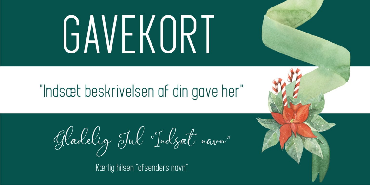 Gavekort • Personlige gavekort med egen tekst • E-skilte