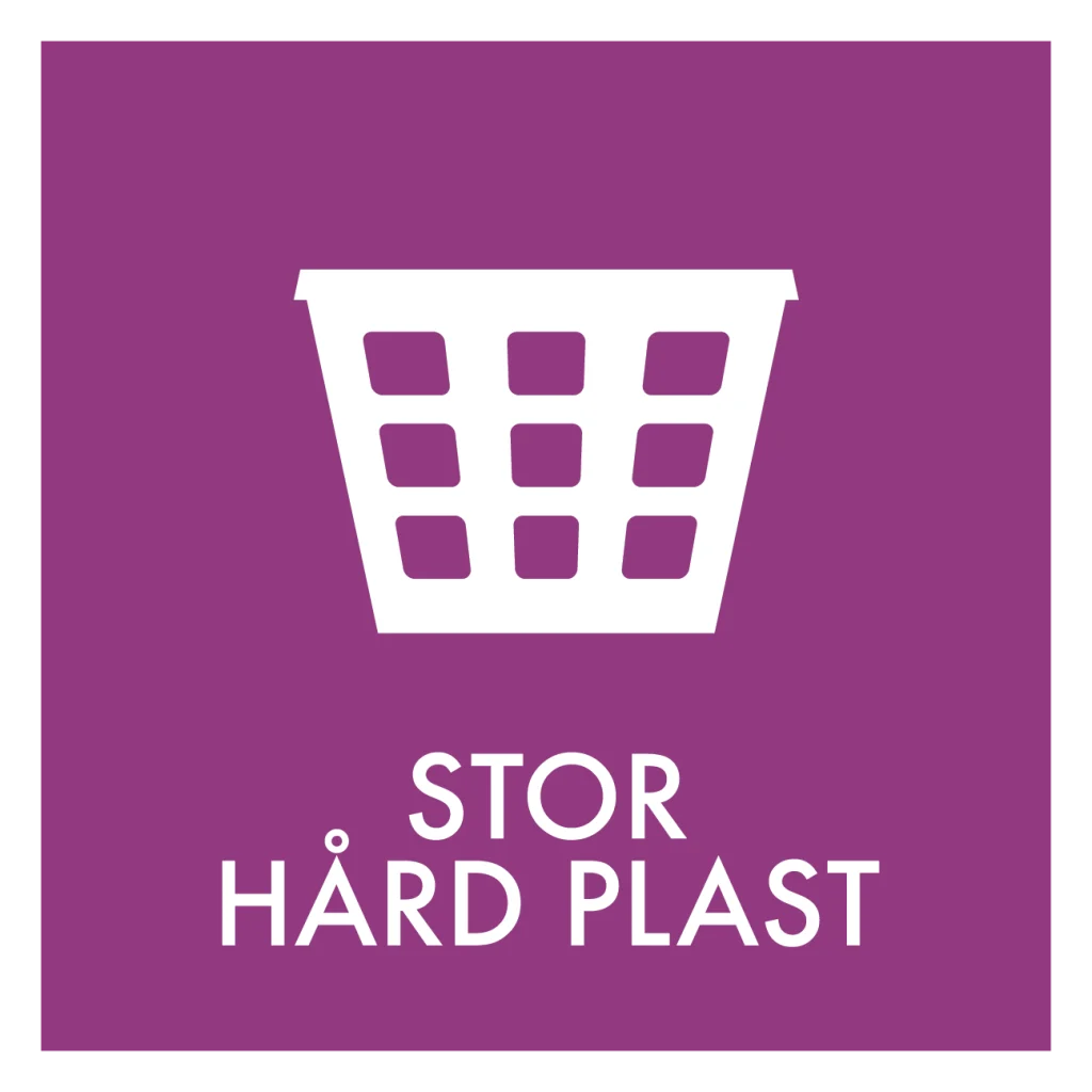 Stor hård plast affald skilt - Dansk Affaldssortering | E-skilte.dk