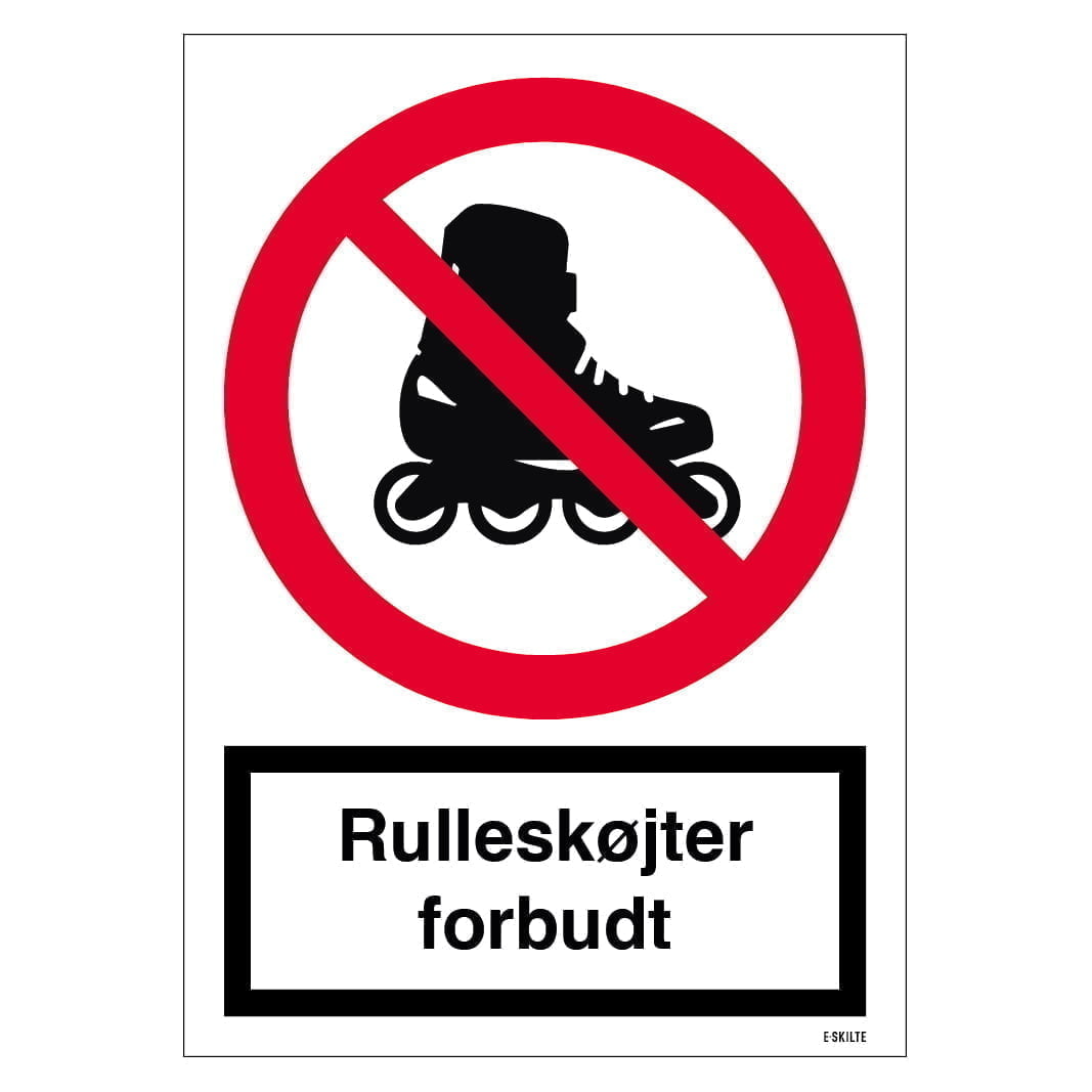 Rulleskøjter forbudt Forbudsskilt - E-skilte