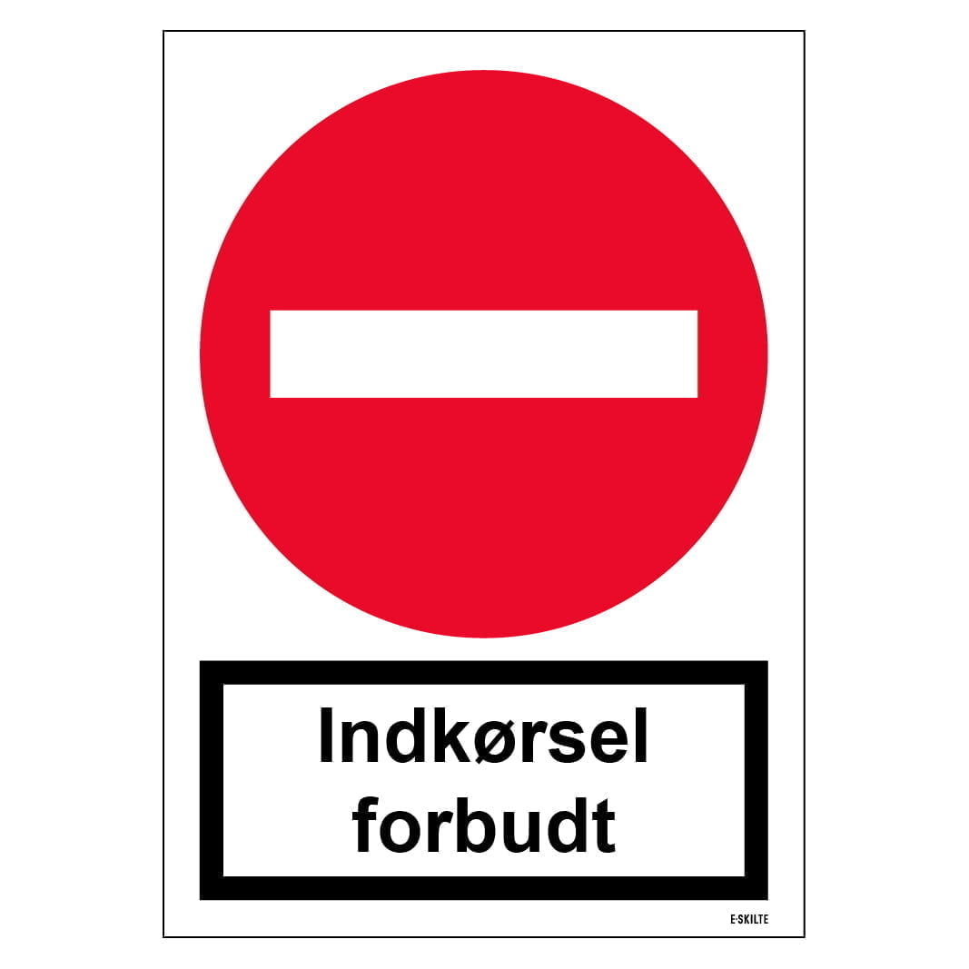 Indkørsel forbudt skilt til landbrug - E-skilte