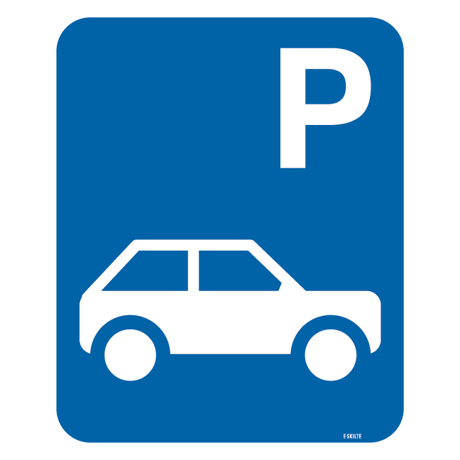 P skilt med special tekst efter eget ønske - E-skilte