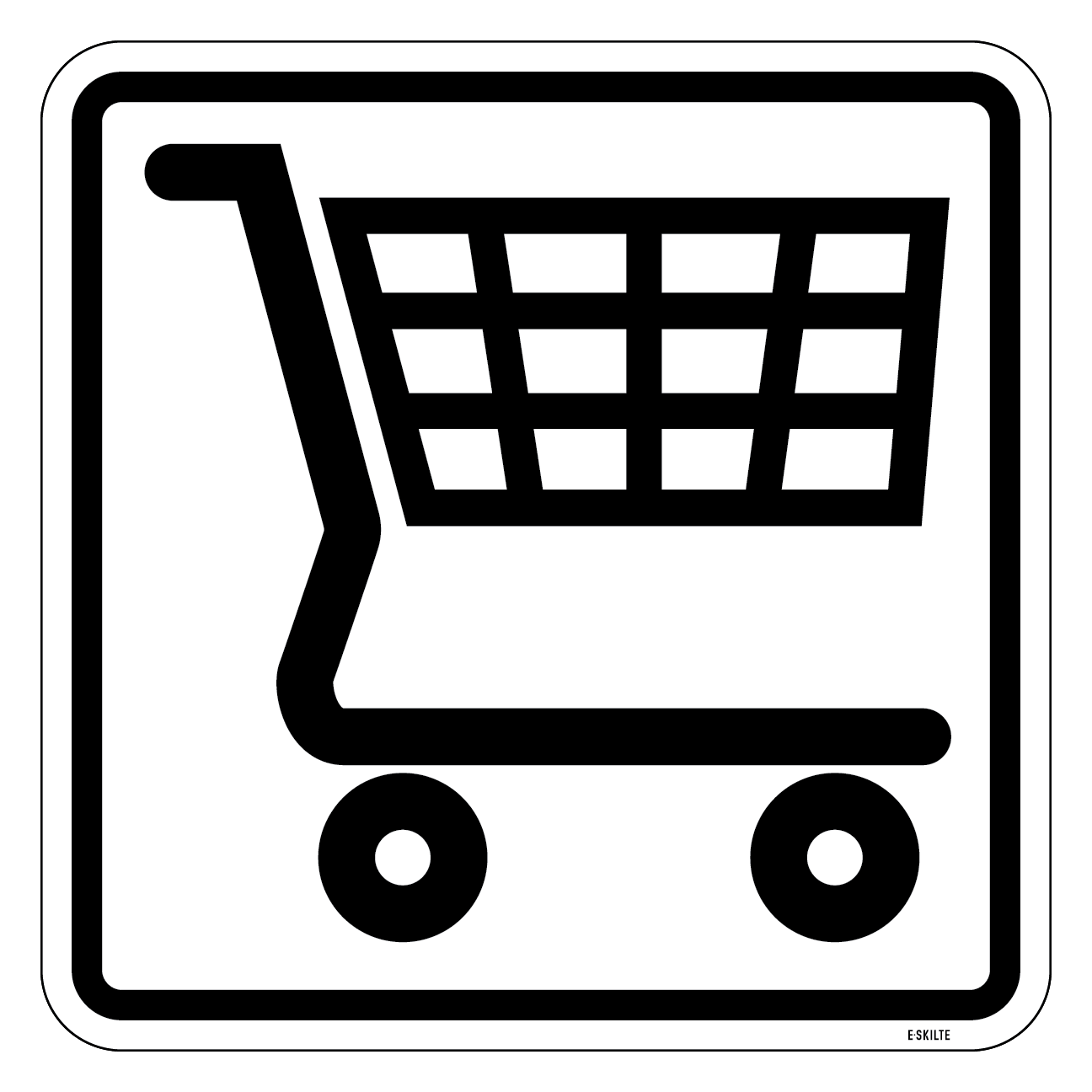 Indkøbsvogn - piktogram skilt - E-skilte