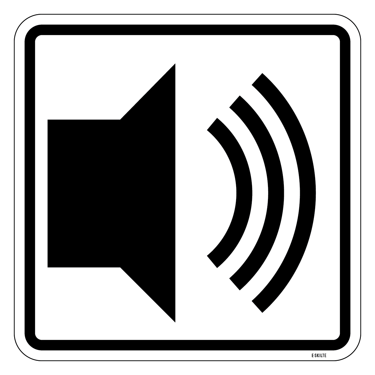 Lyd piktogram. skilt - E-skilte