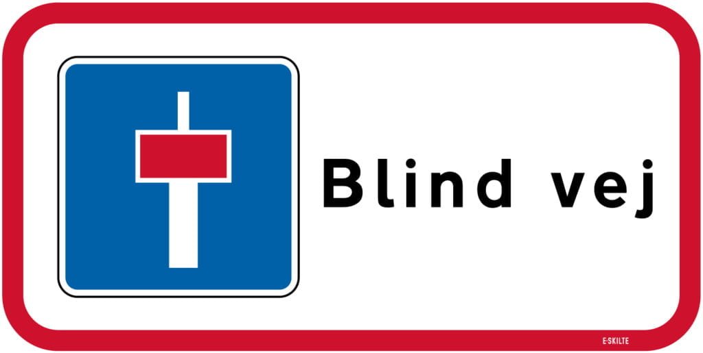 Blind vej skilte • Køb dine skilte til blinde veje her • E-skilte